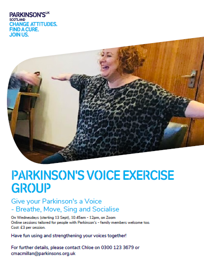 Parkinson's Voice Exercise Group (Online) - Edinburgh Parkinsons